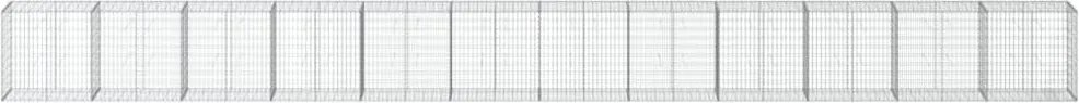 Gabionový koš s víkem 1 200 x 50 x 100 cm pozinkované železo 3295153