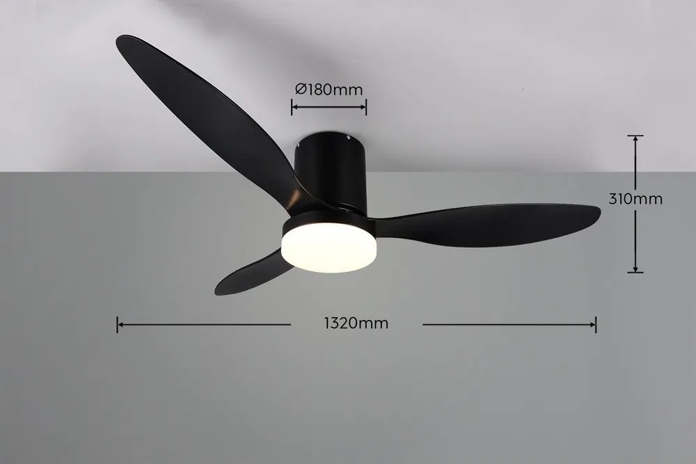 Matně černé LED stropní svítidlo ø 132 cm Göteborg – Reality
