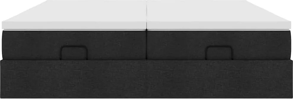 Osmanský rám postele s matrací černý 200x200cm textil 3311250
