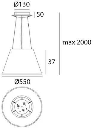 Artemide Choose Mega sospensione, závěsné designové svítidlo se stínítkem z pergamenu, 3x15W E27, prům. 55cm
