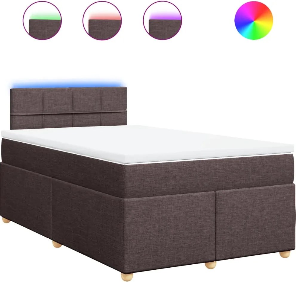 Box spring postel s matrací tmavě hnědá 120x200 cm textil 3288950