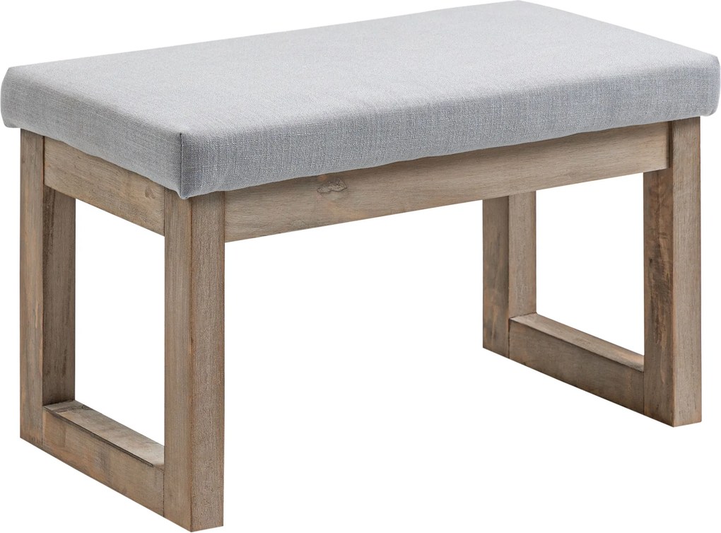 HOMCOM Taburet na nohy Čalouněný taburet s dřevěnými nohami 68x38x42 cm šedý Taburet do obývacího pokoje Ložnice Předsíňová lavice | Aosom.de