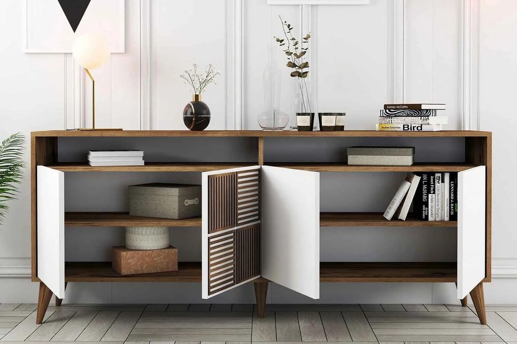 Designová komoda Cadelaria 180 cm ořech bílý