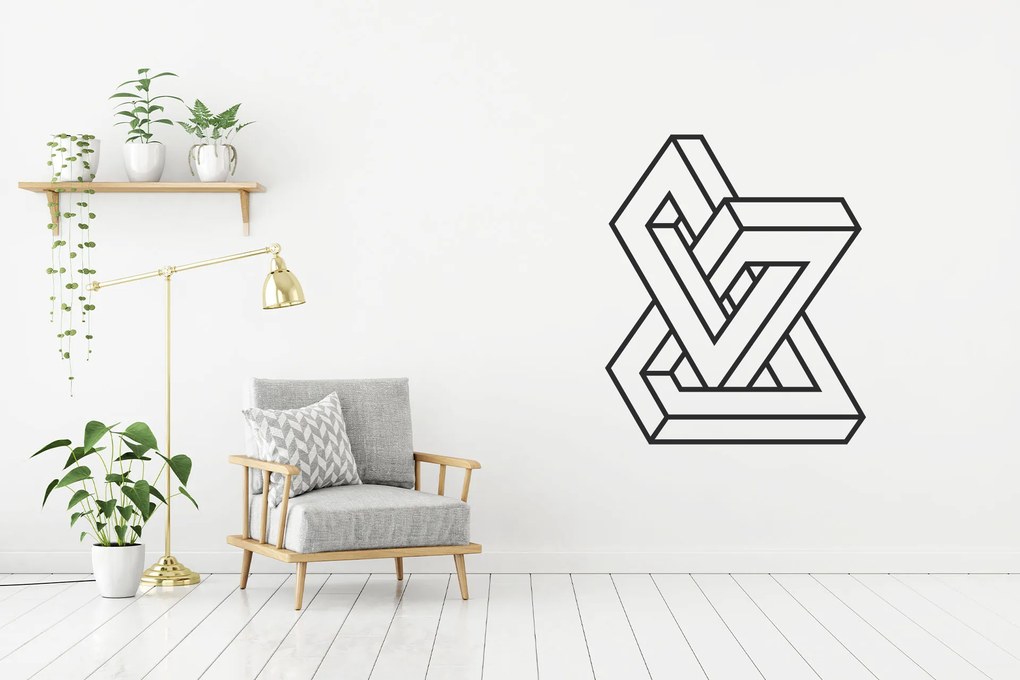 Lepy.cz Samolepka na zeď Geometrický vzor Velikost (šířka x výška): l15x136cm, Barevná varianta: Krémová