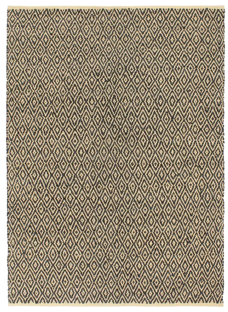 Ručně tkaný koberec Chindi kůže bavlna - černý | 80x160 cm