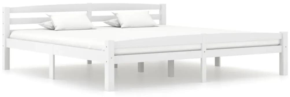 Rám postele bílý masivní borové dřevo 200 x 200 cm,  322074