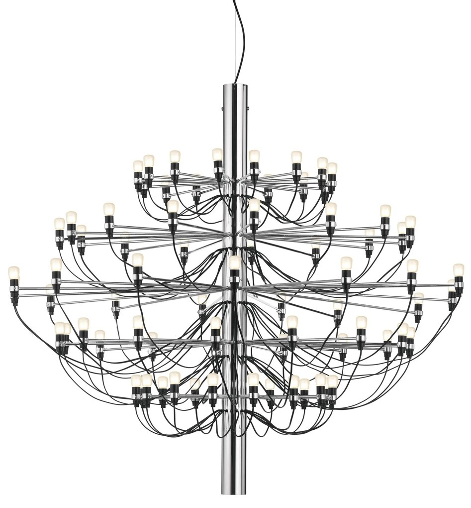 Flos 2097-75, luxusní chromový lustr, 75x15W E14 mléčná, prům. 141cm, výška 130cm