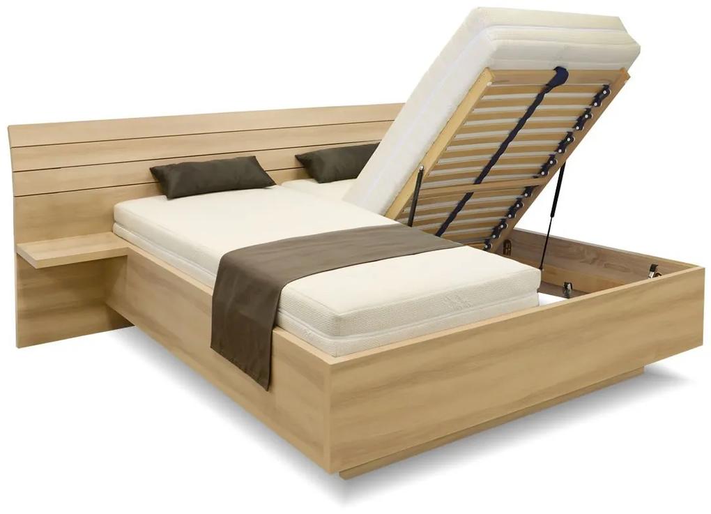 Manželská postel s úložným prostorem Salmia, 160x200, 180x200, s nočními stolky