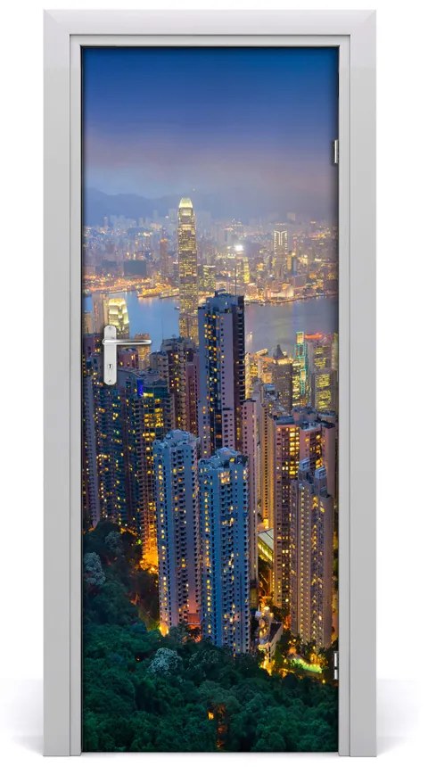 Fototapeta samolepící na dveře Hongkong noc 75x205cm