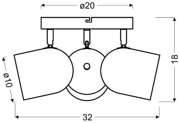 Stropní lampa 3xE27 šedá 32cm AZURO