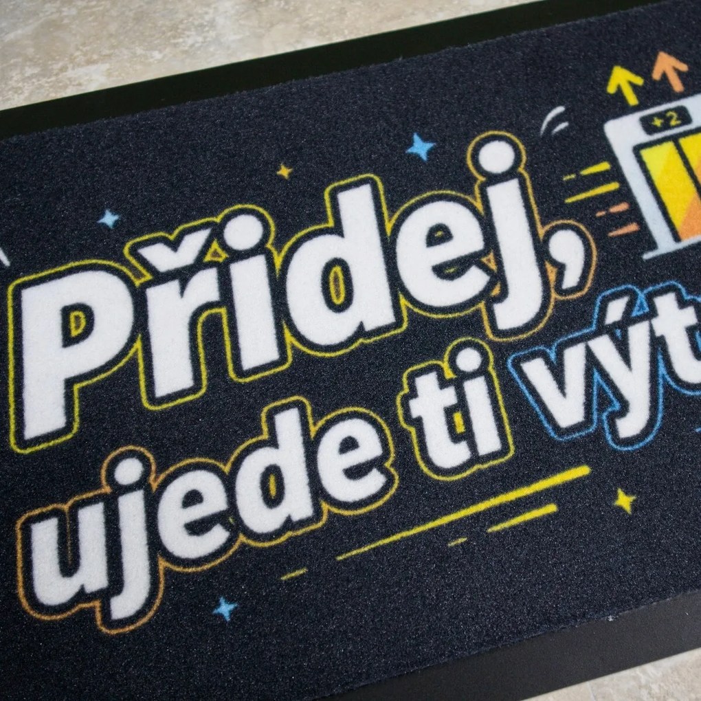 Mercury Flooring, Rohožka Přidej, ujede ti výtah 40x60 cm - na ven i na doma, 40x60, černá