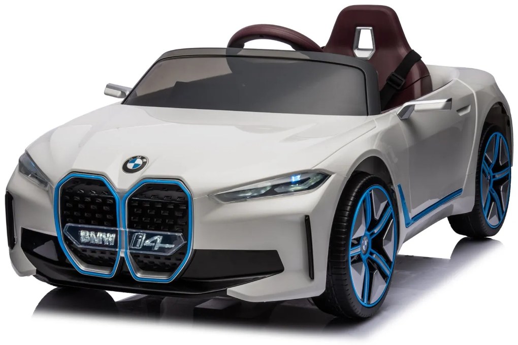 Dětské elektrické autíčko s dálkovým ovládáním BestBerg BBCC-20W – BMW i4 / nosnost 30 kg / Li-Ion baterie / bílá