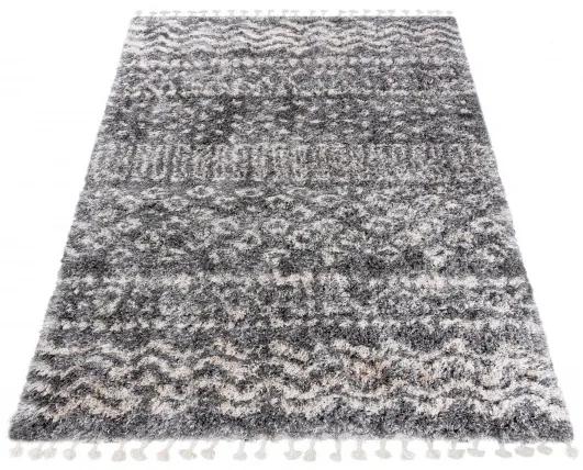 Kusový koberec Shaggy AZTEC FA60B Tmavě Šedý Rozměr: 140x200 cm
