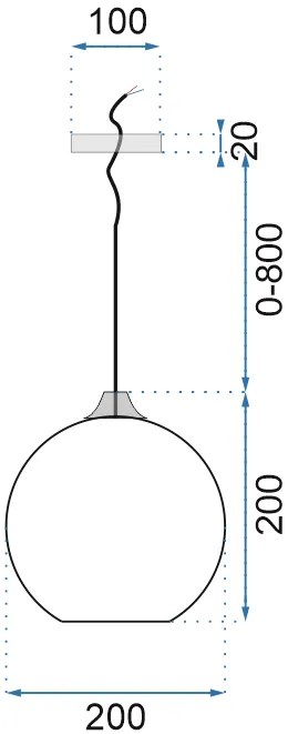 Toolight Závěsné stropní svítidlo skleněné Zenit A black