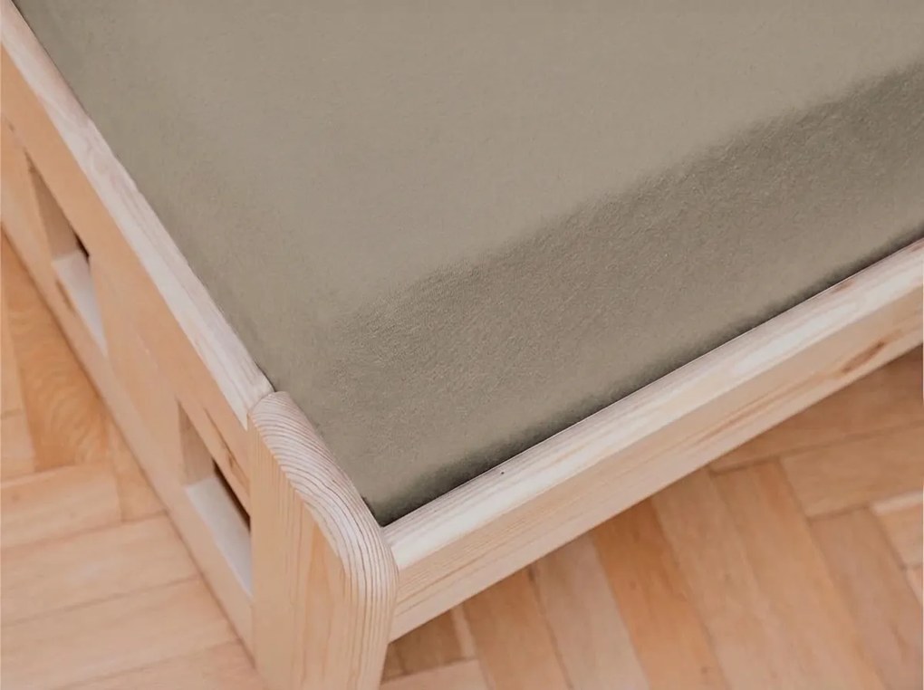 Jersey prostěradlo do dětské postýlky světle hnědé 70 x 140 cm