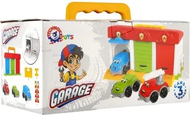 TEDDIES Garáž s autíčky / 3 auta / plast / od 3 let