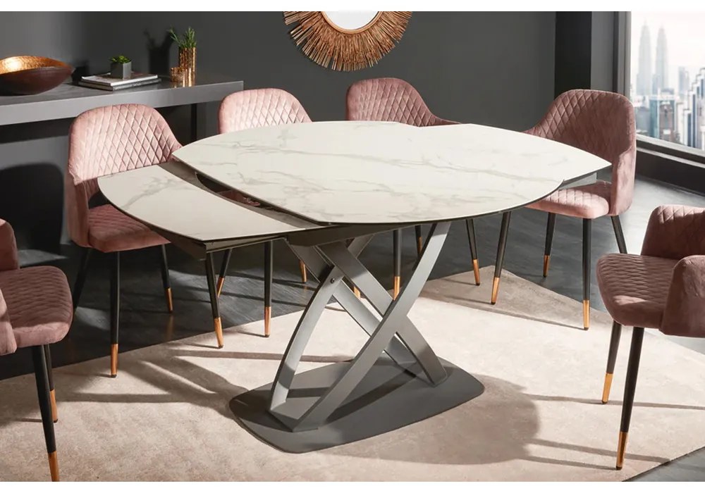 Massive home | Jídelní stůl INCEPTION WHITE 130-190 CM keramika rozkládací