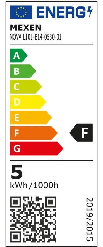 Mexen Nova, LED žárovka E14, G45, 5W, teplá - 3000K, 525 lm - L101-E14-0530-01