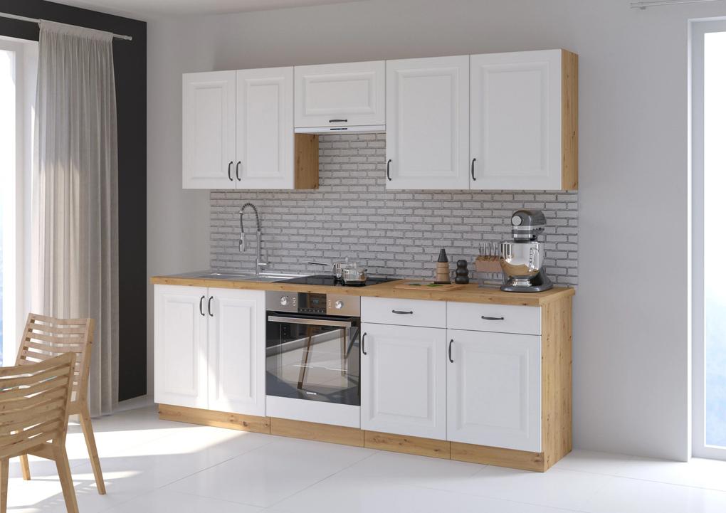 Moderní kuchyň Stilo 240 cm - dub artisan/bílá matná