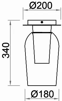 Mantra Nora, stropní svítidlo 1xE27 čiré sklo/dřevo, průměr 18cm
