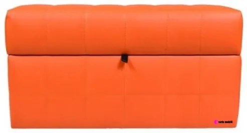Taburet EKO kůže oranžová d.80 x š.40 x v.42cm -úložný prostor - více barev