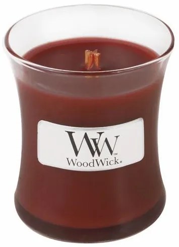 WoodWick Vonná svíčka WoodWick - Santalové dřevo 85 g, hnědá barva, sklo, vosk