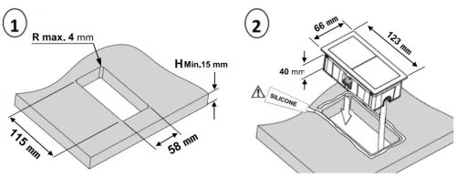 Vestavná zásuvka VersaHIT 06025E00008 MONO 1x230V matná černá