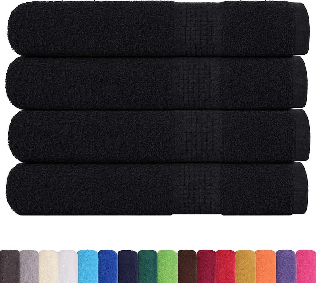 Ručníky FROGN 4 ks černé 100x200 cm 360 g/m² 136963