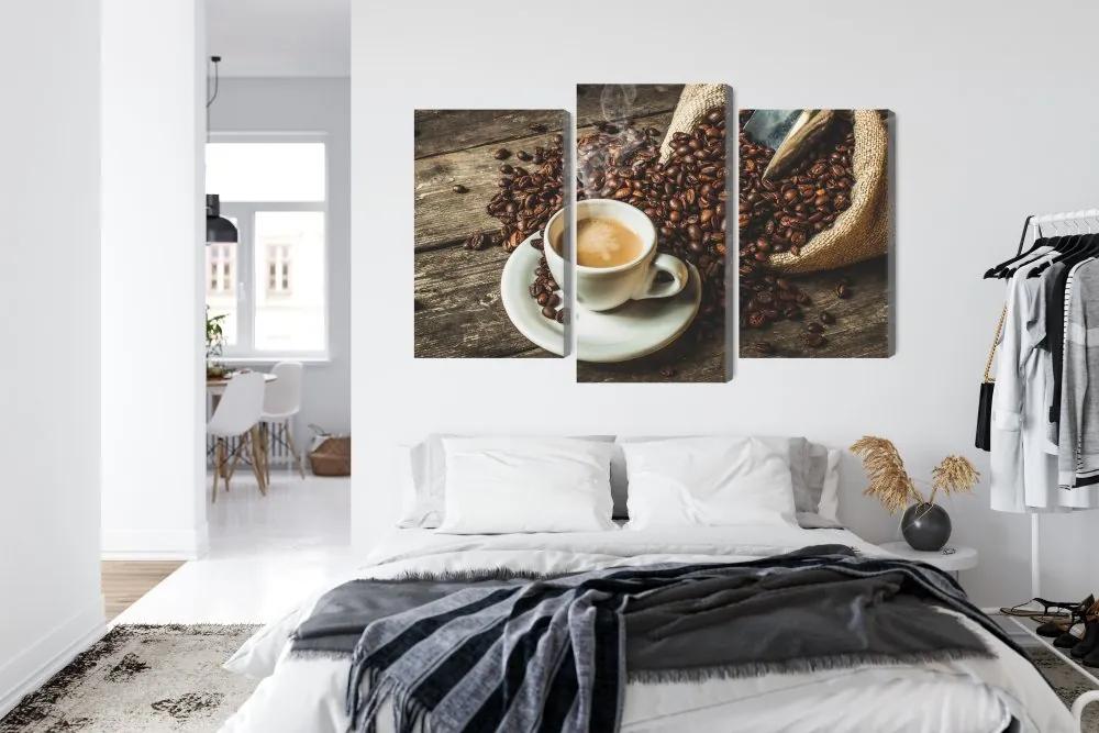 Vícedílný obraz Šálek Horké Kávy Nedostatek Nedostatek Přírodní plátno 180x120