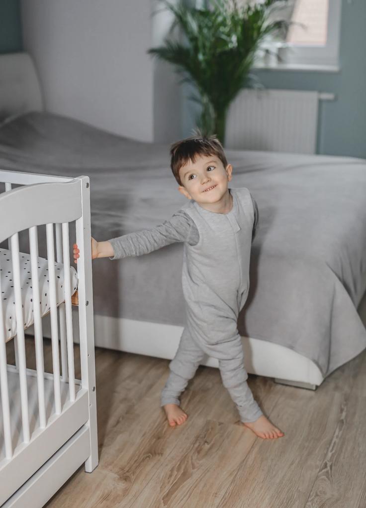 Sleepee Celoroční spací pytel s nohavicemi EUKALYPTUS, PUNTÍKY z bavlny Zvolte rozměr: S (1 - 2 roky)