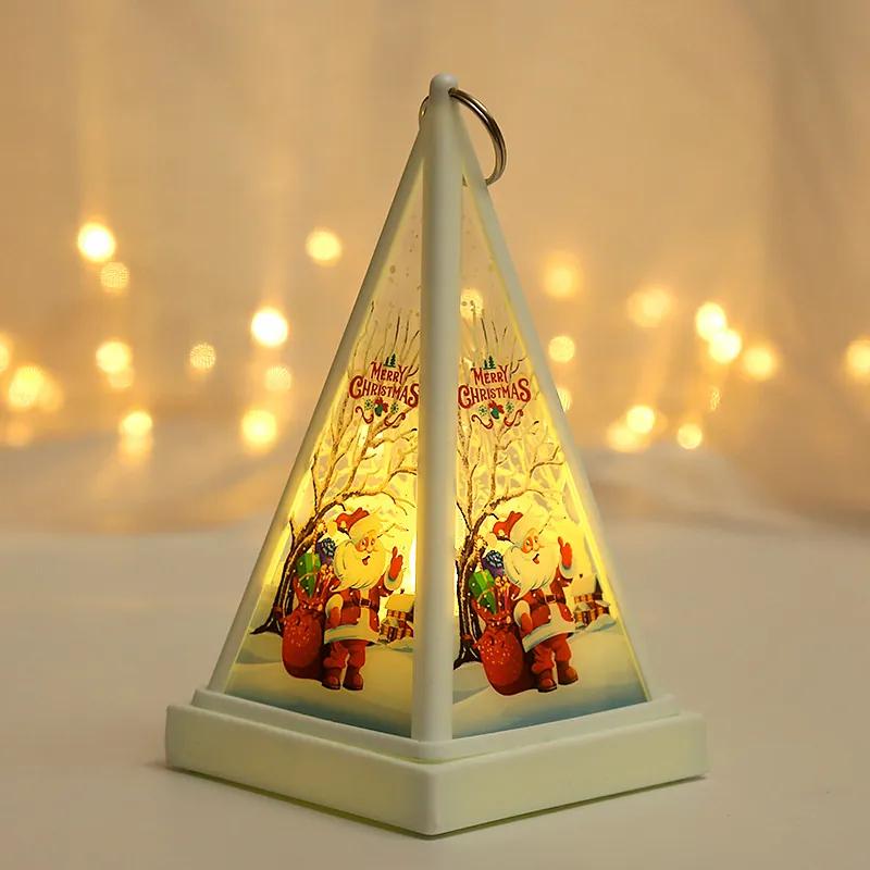 Vánoční LED dekorační lucerna, jehlanová, 17 cm, různé varianty na výběr Motiv: Stromeček