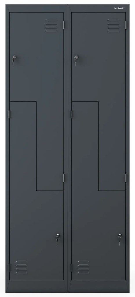 Šatní skříň typu L 4-boxová, antracitová, 800x1850x450 mm: JULIA