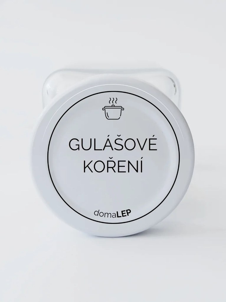 Samolepka na kořenky GULÁŠOVÉ KOŘENÍ průhledná 5 cm základní písmo