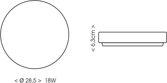 Ecolite W3090-18W - LED Koupelnové stropní svítidlo LIRA LED/18W/230V IP44