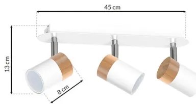 Bodové svítidlo JOKER WHITE WOOD 3xGU10/8W/230V