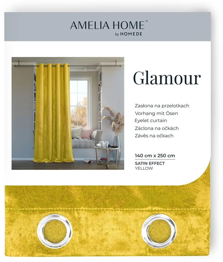 Závěs AmeliaHome Glamour Nyx žlutý