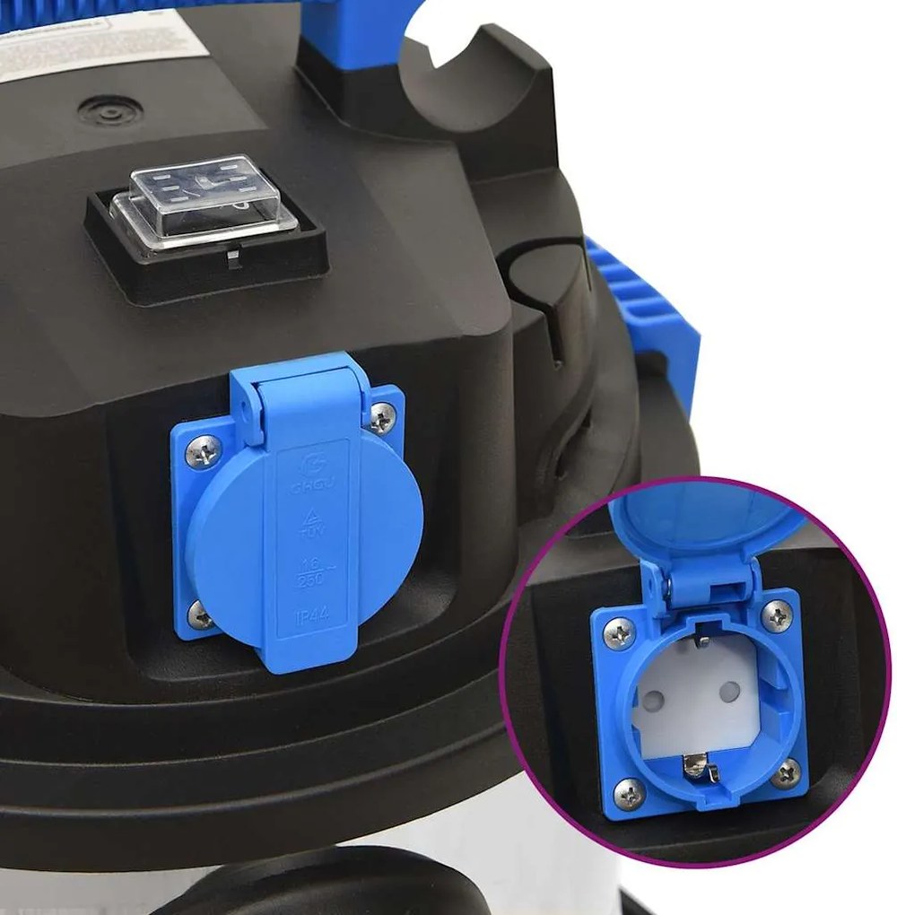 Vysavač na suché a mokré vysávání 1 200 W 30 l stříbrný 152916
