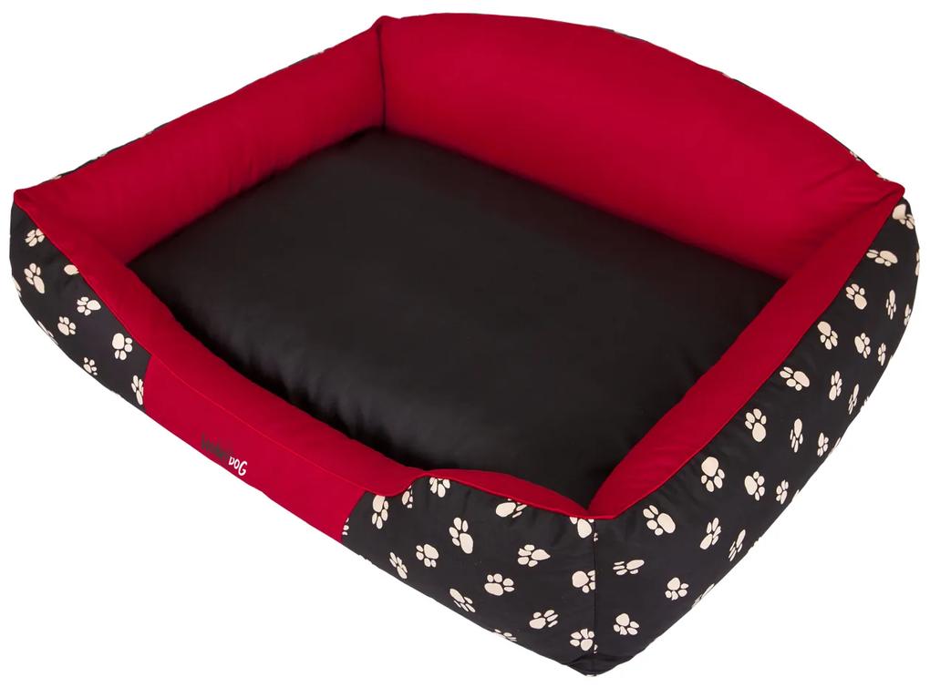 Hobby Dog Pelíšek pro psa &quot;ROYAL&quot; - červená koruna Velikost: L 65x50 cm