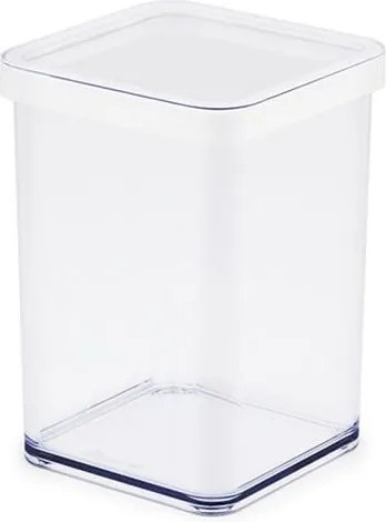 Hranatá plastová dóza na potraviny LOFT bílá 1 l