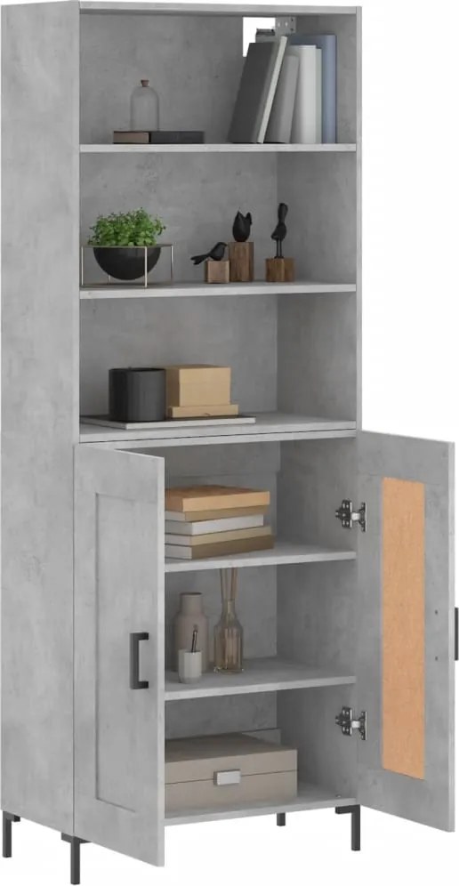 Skříň highboard betonově šedá 69,5x34x180 cm kompozitní dřevo 3189961