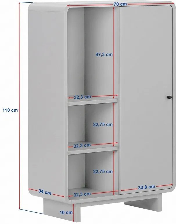 Skříňka v dekoru ořechu v tmavě přírodní barvě 70x110x34 cm Torina – Nordure