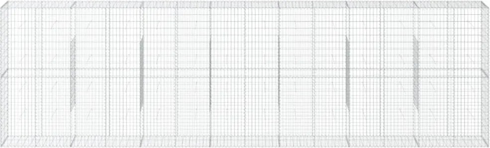 Gabionový koš s víkem 700 x 50 x 200 cm pozinkované železo 3295172