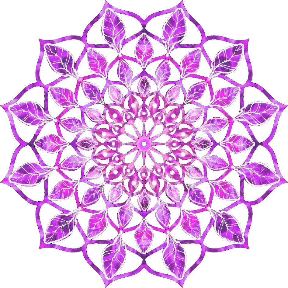 AMADEA Dřevěná dekorace mandala fialová 20 cm