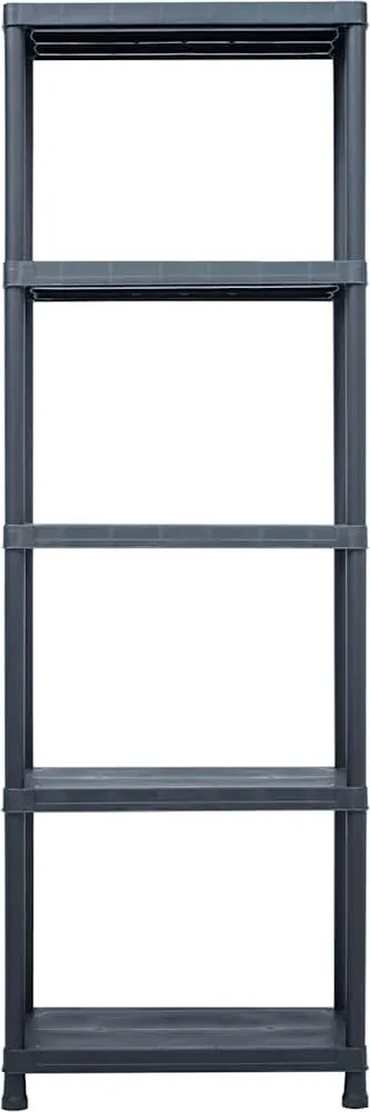 Skladové regály 5 ks černé 125 kg 60 x 30 x 180 cm plastové 276258