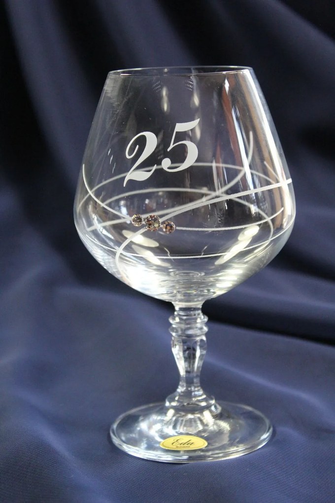 Výroční pohár na 25. narozeniny BRANDY se swarovski krystaly