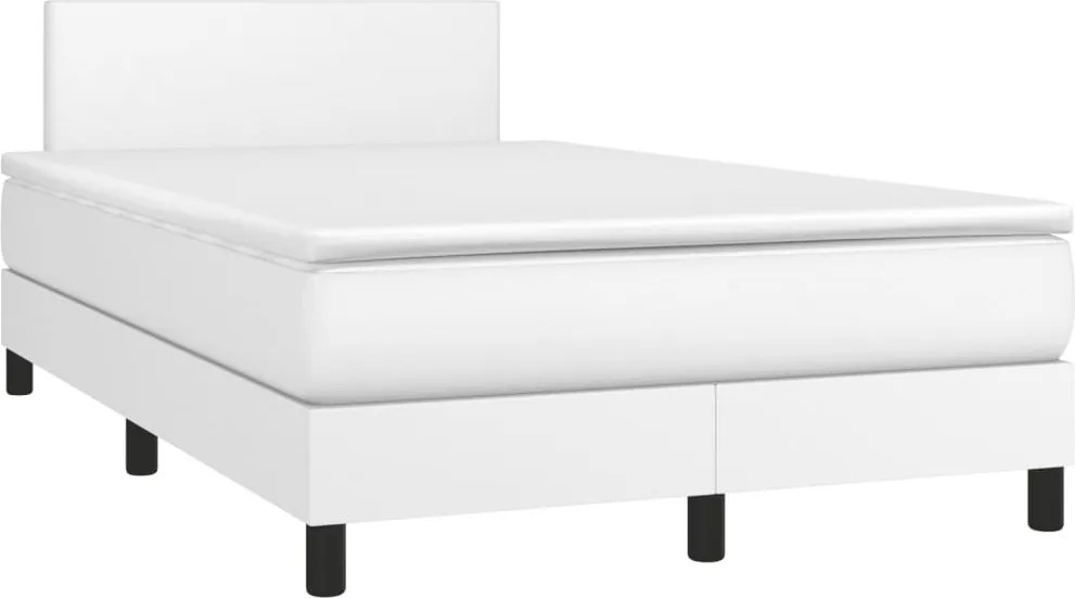 Box spring postel s matrací bílá 120x190 cm umělá kůže 3269808