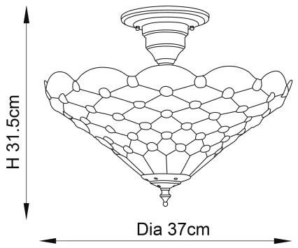 Endon 64300 - Přisazený lustr Tiffany PEARL 3xE27/60W/230V pr. 37 cm