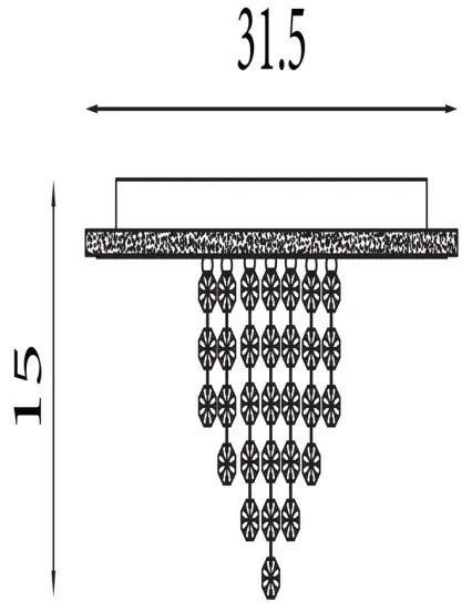 Searchlight 21126-32BK - LED Stm stropní svít DELUGE 20W/230V pr. 31,5 cm černá