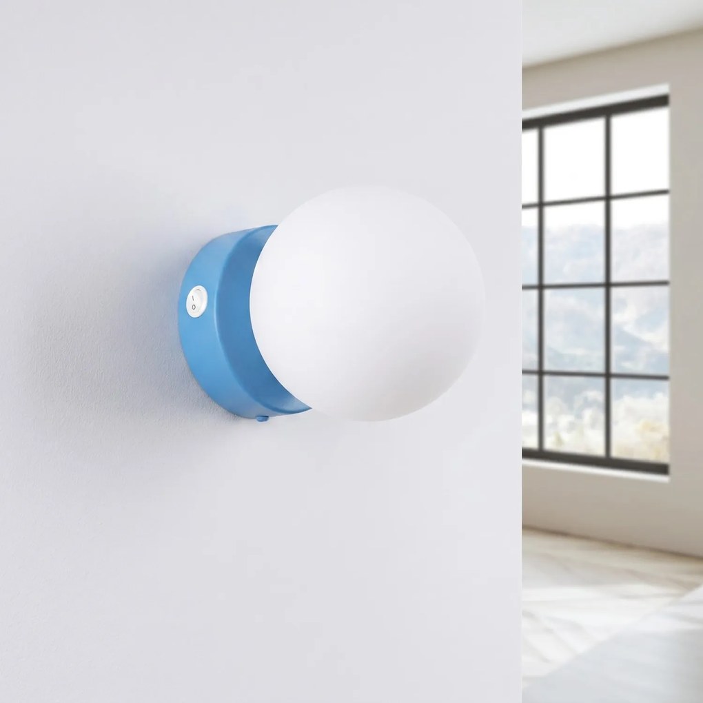 Sollux Lighting Nástěnné svítidlo YOLI 1 světle modré s vypínačem