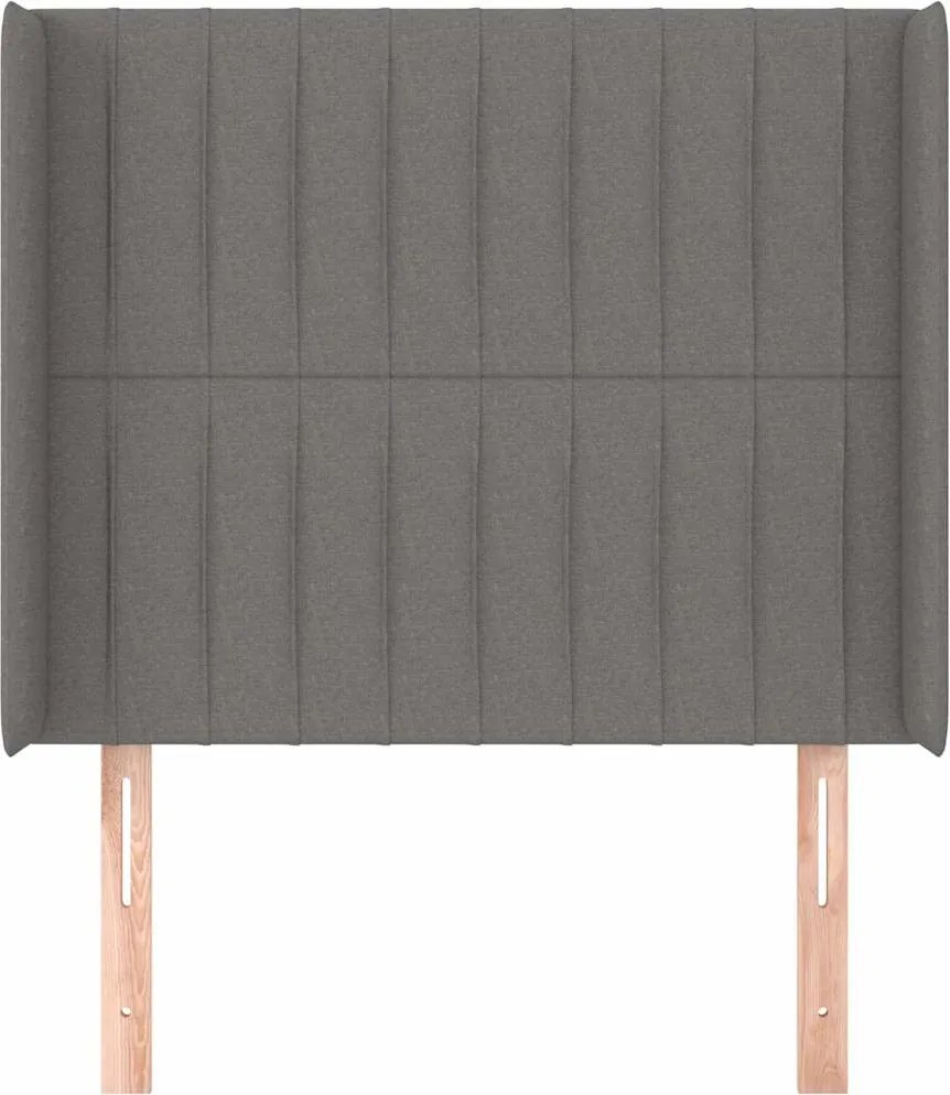 Čelo postele typu ušák tmavě šedé 83x16x118/128 cm textil 3119793
